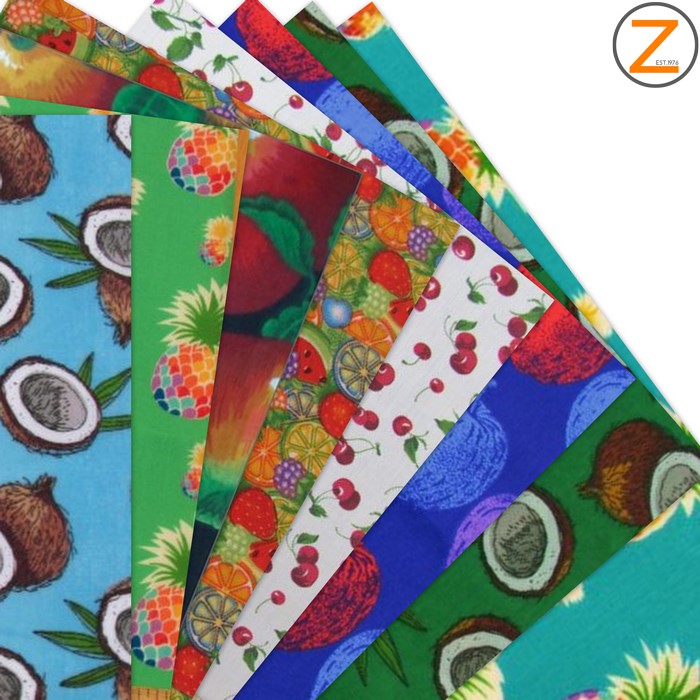 Fruit Print Poly Cotton Fabric by the Roll – Vibrant & Playful | Big Z ...