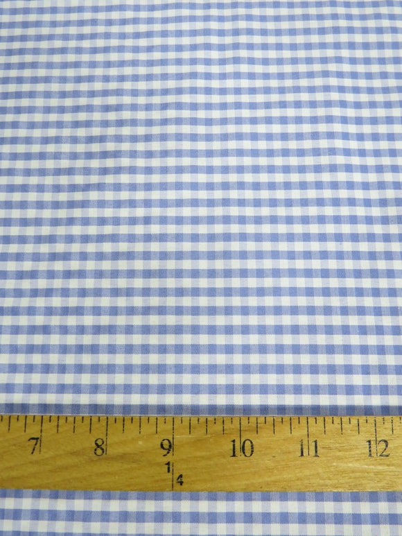 Shop Mini Checkered Gingham Poly Cotton Printed Fabric Blue by the Yard ...
