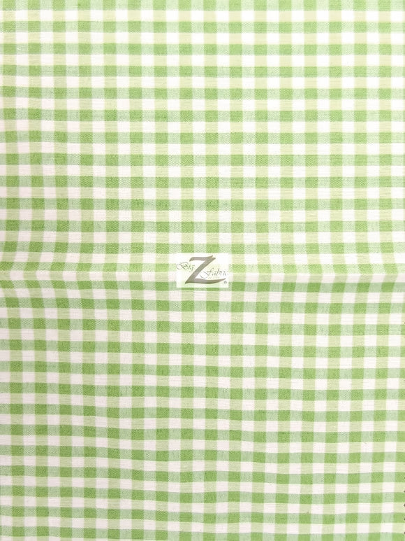 Shop Mini Checkered Gingham Poly Cotton Printed Fabric Mint by the Yard ...