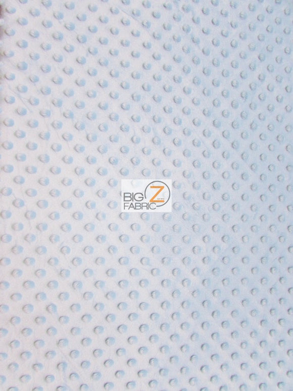 Shop Sky Blue Minky Dimple Dot Baby Soft Fabric by the Yard | Big Z Fabric