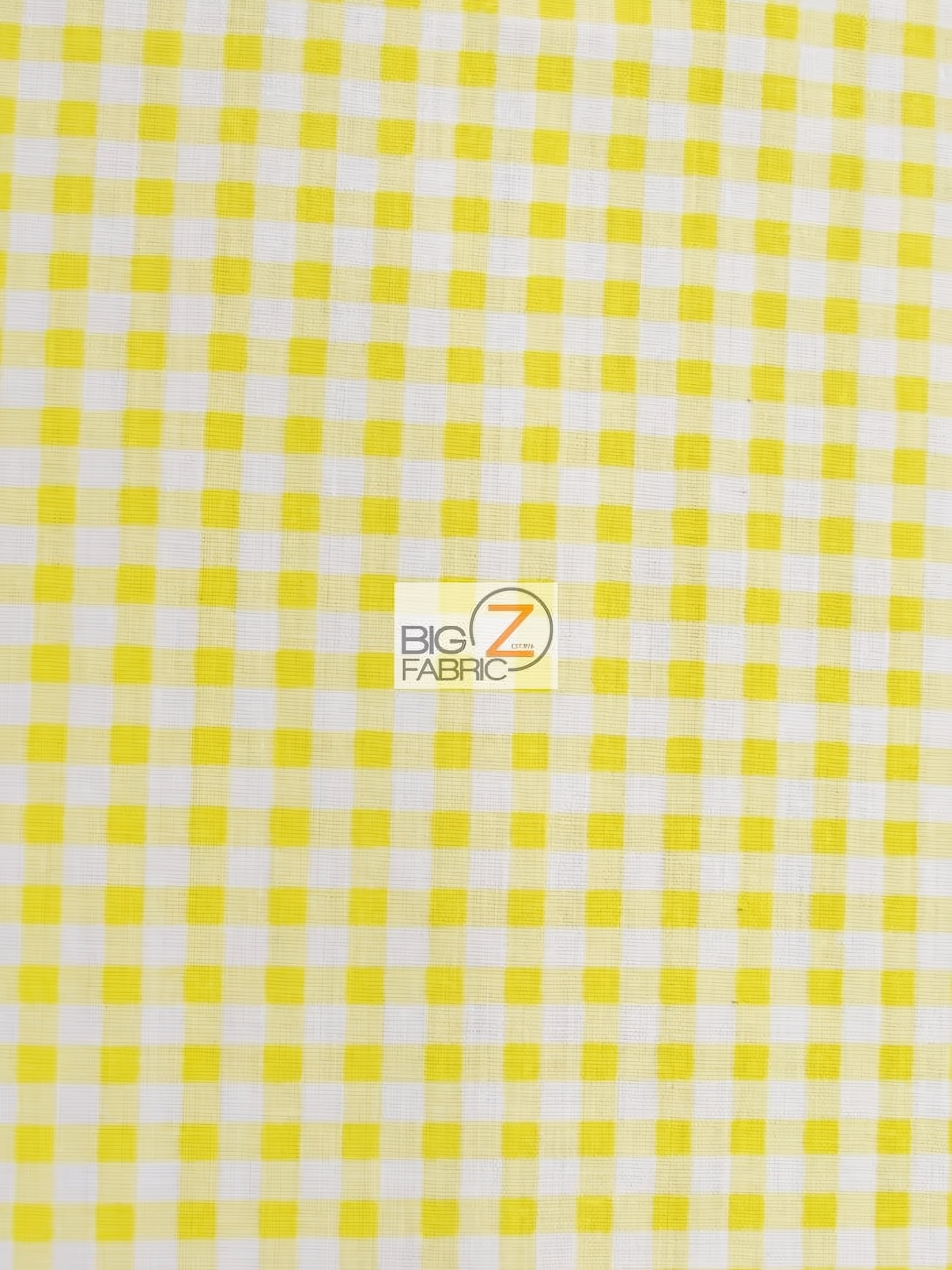 Mini Checkered Gingham Poly Cotton Printed Fabric Yellow 50 Yard Bolt ...