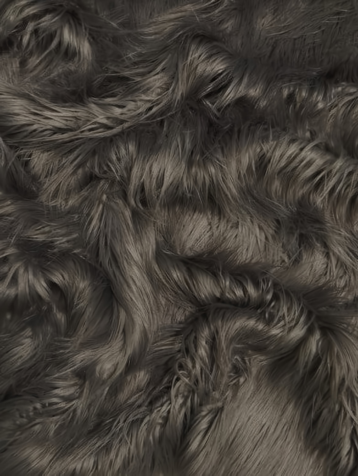 Faux Fake Fur Solid Gorilla Animal Long Pile Fabric Pewter EcoshagTM 15 ...