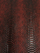 Wholesale Devil Red Shiny 3D Serpent Snake Embossed Vinyl Fabric ...
