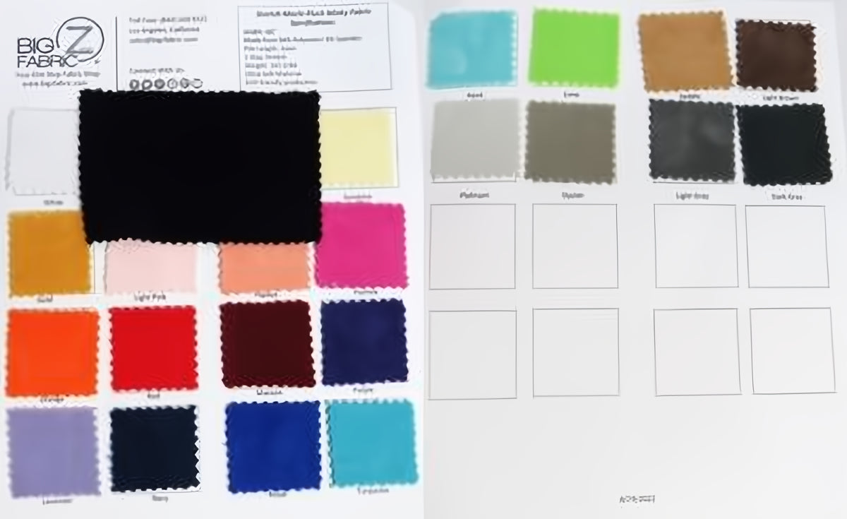 Stretch Mochi Plush Minky Color Card by the Yard | Big Z Fabric